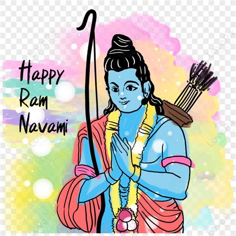 Gambar Shri Ram Navami Watercolor Halorative Way India Ramnaw Gadis