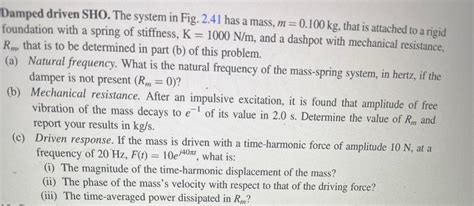 Solved Damped Driven Sho The System In Fig 241