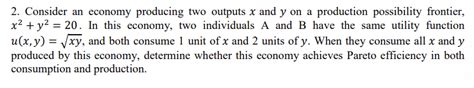 Solved 2 Consider An Economy Producing Two Outputs X And Y