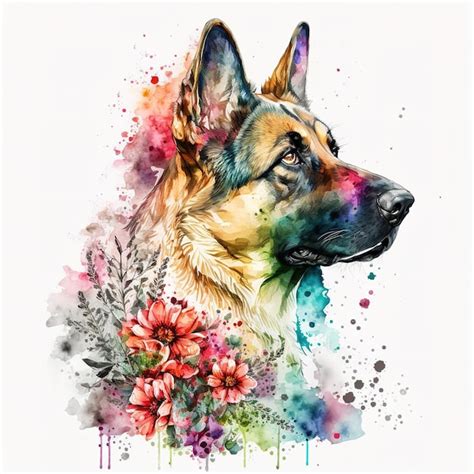 Premium Photo German Shepherd Abstract Vector Digital Art Illustrations