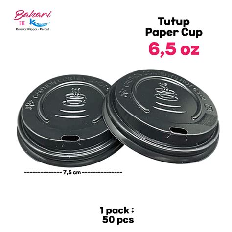 Jual Tutup Lid Paper Cup Kopi 6 5 Oz Hitam Isi 50 Pcs Shopee Indonesia