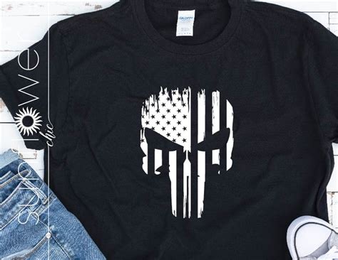 American Flag Punisher Svg Distressed Punisher Skull Svg Cut Etsy