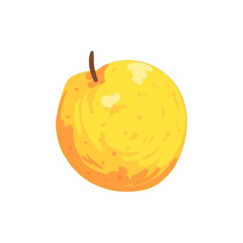 Premium Vector Orange Isolated Apple Funky Hand Drawn Fresh Fruit