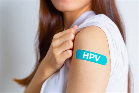 Hpv Human Papillomavirus Teenager Woman Showing Off An Blue Bandage