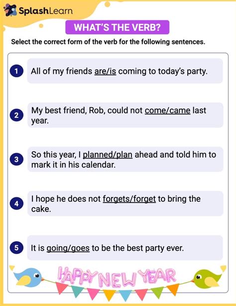 Printable 4th Grade Verbs And Tenses Worksheets SplashLearn