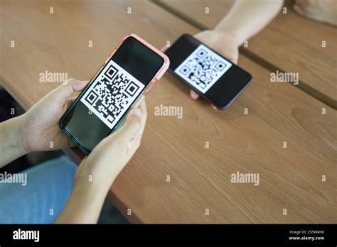 Qr Code Payment E Wallet Woman Scanning Qr Code Online Shopping Cashless Technology Concept