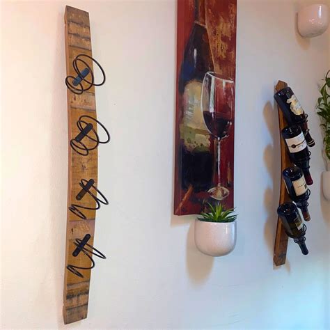 Wine Barrel Stave Wine Rack Single Stave Etsy