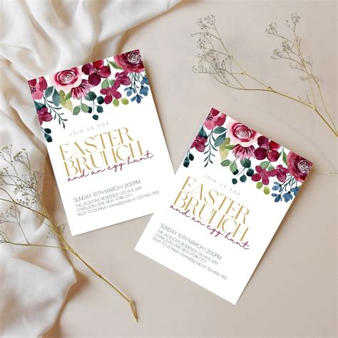 Easter Brunch Invitation Template Easter Holiday Brunch And Egg Hunt Invite Invitation Easter