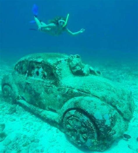 Solve This Vw Bug Is Part Of An Underwater Museum In Cancun Mexico