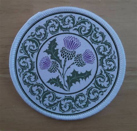 3 Thistle Floral Patch Badge Etsy