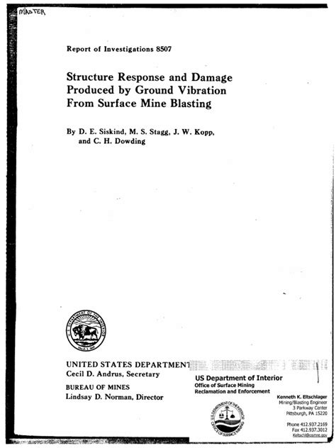 Blasting Vibration 1989 Pdf Waves Frequency