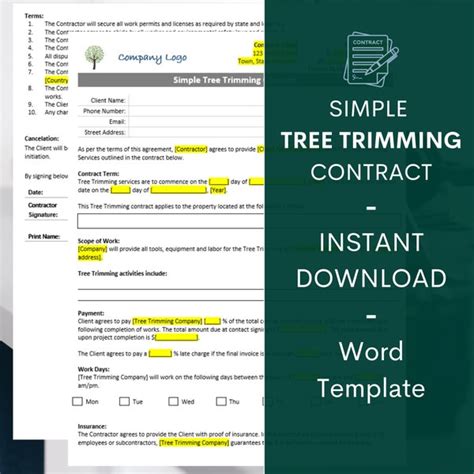 Tree Removal Template Etsy
