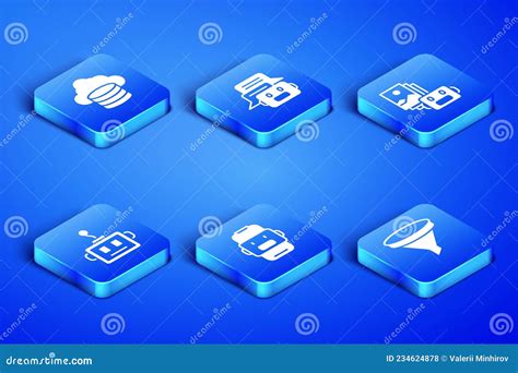 Set Funnel Or Filter Cloud Database Chat Bot Artificial Intelligence Robot And Icon Vector