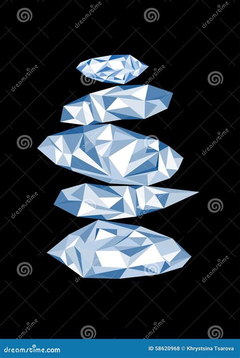 Low Poly Gems Stock Vector Illustration Of Poly Natural 58620968