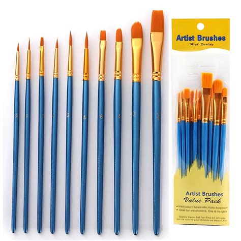 Kit Pincéis artísticos para pintura cerdas macias Aquarela Guache Óleo Acrílica