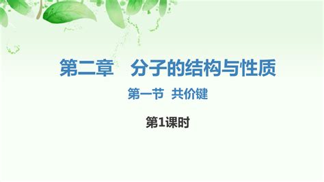 化学 共价键 第1课时 课件 共22张ppt高二化学人教版2019选择性必修2 课件下载预览 二一课件通