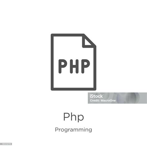程式設計集合中的 php 圖示向量細線 php 輪廓圖示向量插圖大綱細線 php 圖示用於網站設計和移動應用開發向量圖形及更多互聯網圖片