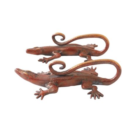 Red Brass Curled Tail Lizard Handles A Pair Chairish