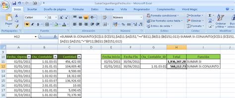 Sumar Valores Entre Dos Fechas En Excel Sumarsi Y Sumarsiconjunto