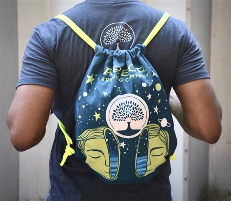 Huron Haze Drawstring Backpack Arbor Brewing Company Arbor Brewing