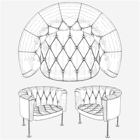 Armchair Vector Illustration Isolated On White Background Stock
