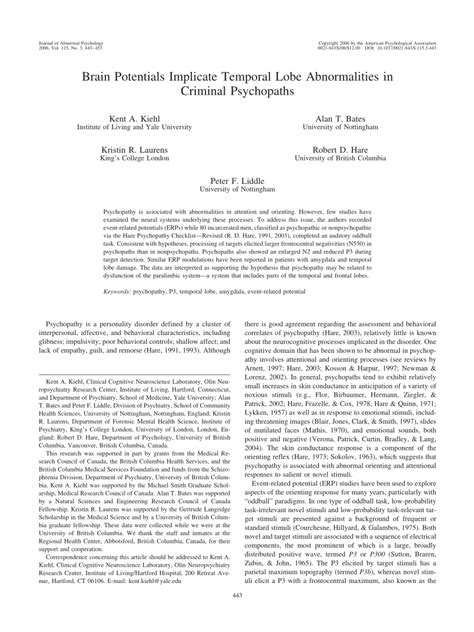 Pdf Brain Potentials Implicate Temporal Lobe Abnormalities In