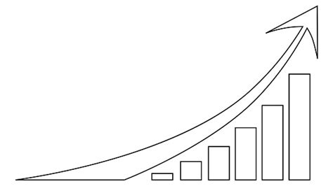 차트와 위쪽 화살표 앞면 보기는 흰색 배경에 격리되어 있습니다 디자인 요소 성장 개념에 대한 스톡 벡터 아트 및 기타 이미지 성장 개념 그래프 외형선 Istock
