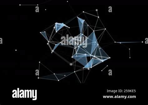 Futuristic Plexus Video Animation With Glowing Triangles In Slow Motion