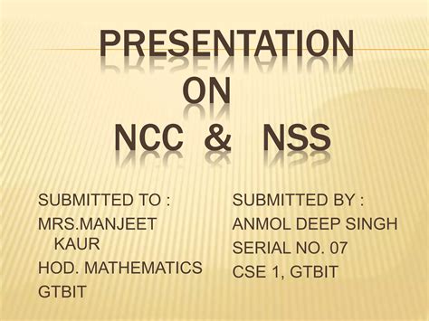 Ncc And Nss Powerpoint Presentation Pptx