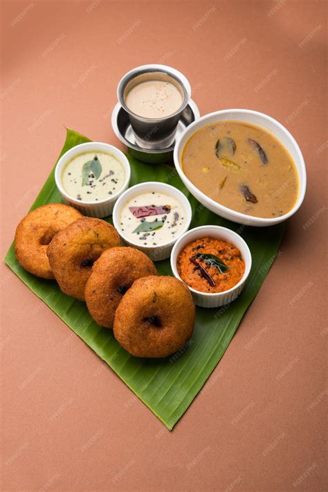 Premium Photo Sambar Vada Or Medu Vada A Popular South Indian Food