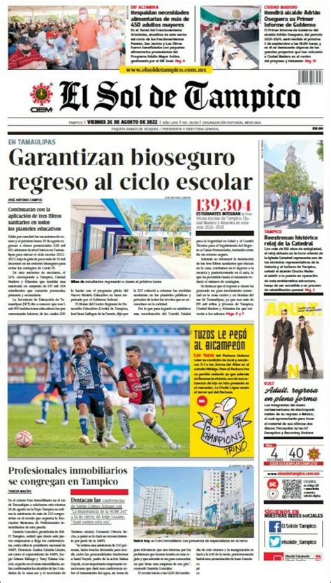 Periódico El Sol De Tampico México Periódicos De México Edición De