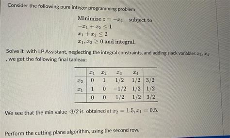 Solved Consider The Following Pure Integer Programming