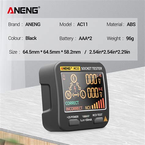 Aneng Ac11 Socket Tester Electric Leakage Detector Grandado