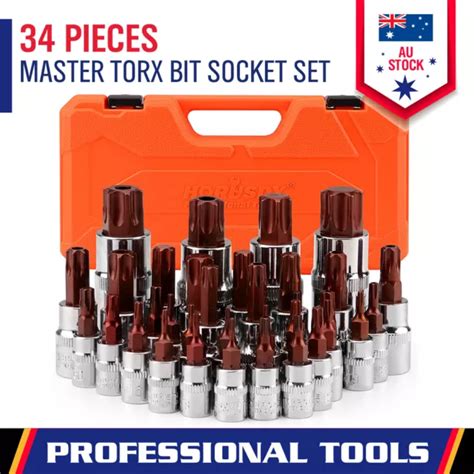 34 Pieces Master Torx Bit Socket Set Impact Star Bits S2 1 2 3 8 1 4 Drive Eur 33 48