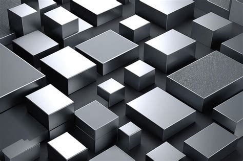 premium photo metallic gray three dimensional rectangular shapes