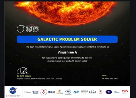 Spaceapps Hackathon Innovation Nasa Galacticproblemsolver Vinushree A
