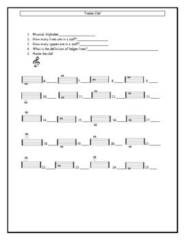 Treble Clef Note Identification By Royal Educator84 TPT