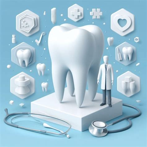 Premium Photo Vector Dentist Medical Background With 3d Tooth Design