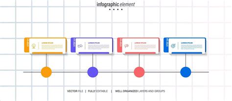 Línea Paso Infografía 4 4 Opciones Flujo De Trabajo Diagrama Circulo Cronograma Número