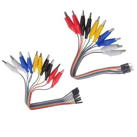 20cm 30cm 컬러 엔드 악어 클립 점퍼 와이어 암수 악어 클립 듀퐁 와이어 테스트 리드 점퍼 케이블 Diy Aliexpress