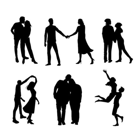 Free Vector Hand Drawn Couple Silhouette
