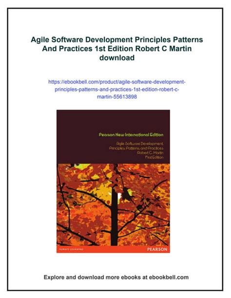 Agile Software Development Principles Patterns And Practices 1st Edition Robert C Martin Pdf