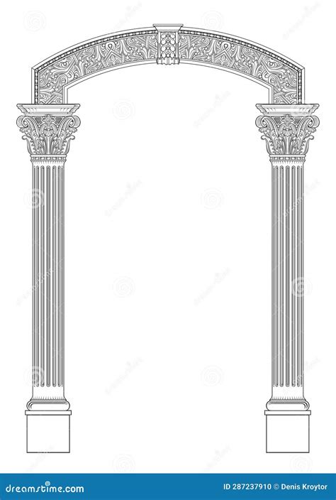 Contouring Coloring Of Classical Arch Royalty Free Stock Image