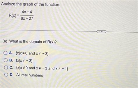 Solved Analyze The Graph Of The Function Rx9x274x4 A