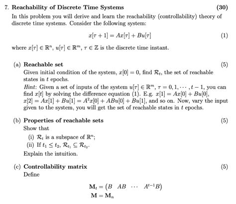 Reachability Of Discrete Time Systems In This Problem