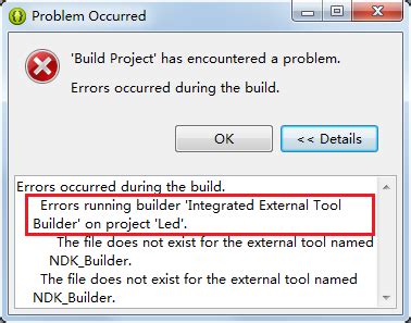 Android Ndk Build Project Has Encountered A Problem Errors