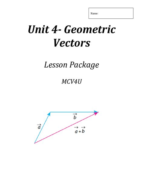 Fillable Online Lesson 8 6 Vectors Worksheet Answers Fax Email Print