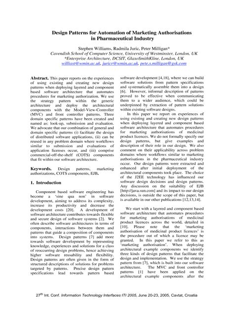 Design Patterns For Automation Of Marketing Authorisations In