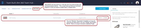 tip how to archive and or delete projects in a360 autodesk community