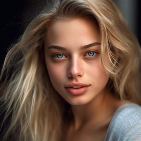 Premium Ai Image A Woman With Blue Eyes And A Nose Ring On Her Face